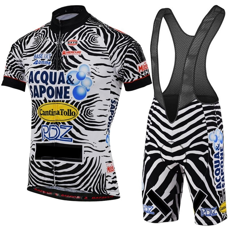 Acqua Sapone Cantina Tollo Zebra Retro Cycling Jersey Set – Vintage ...