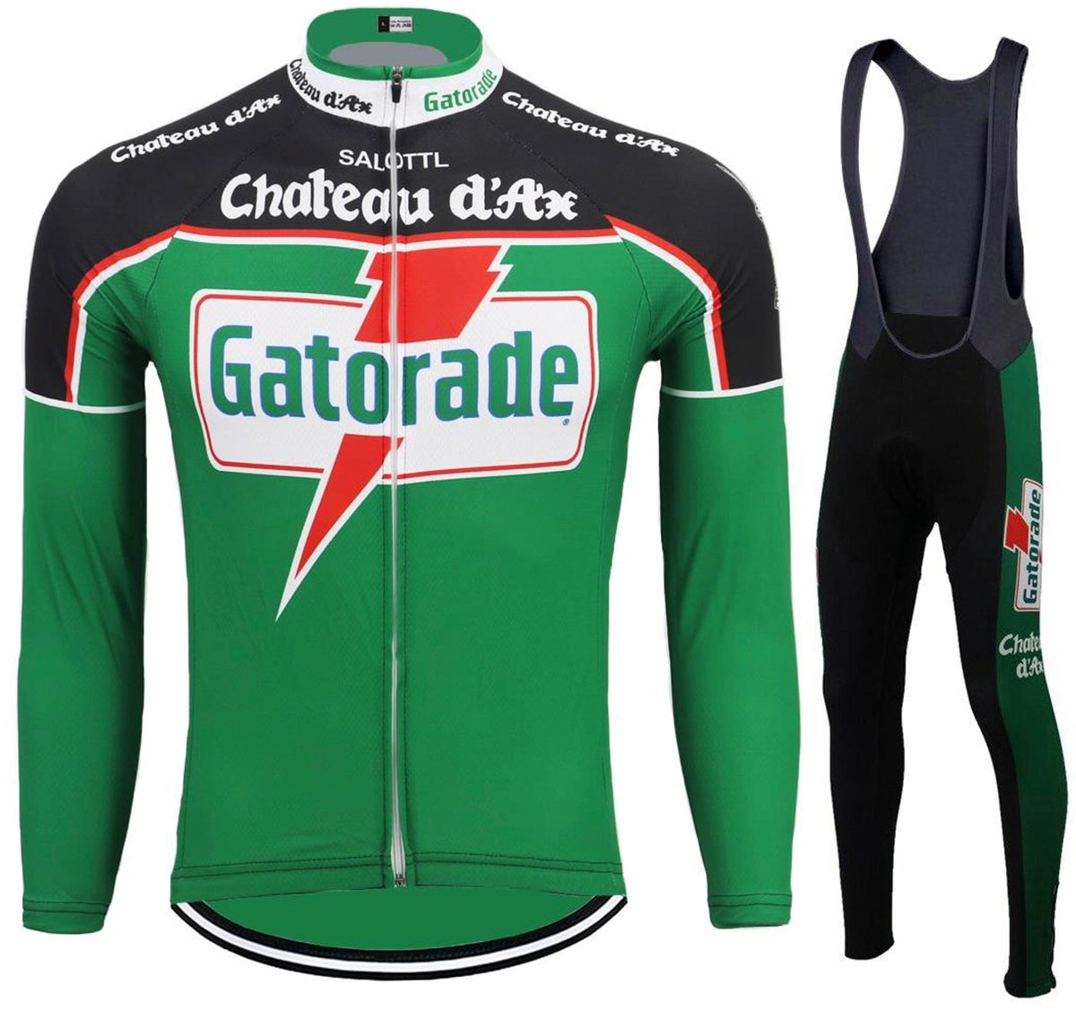 Chateau d'Ax Gatorade Retro Cycling Jersey Long Set (With Fleece Optio ...